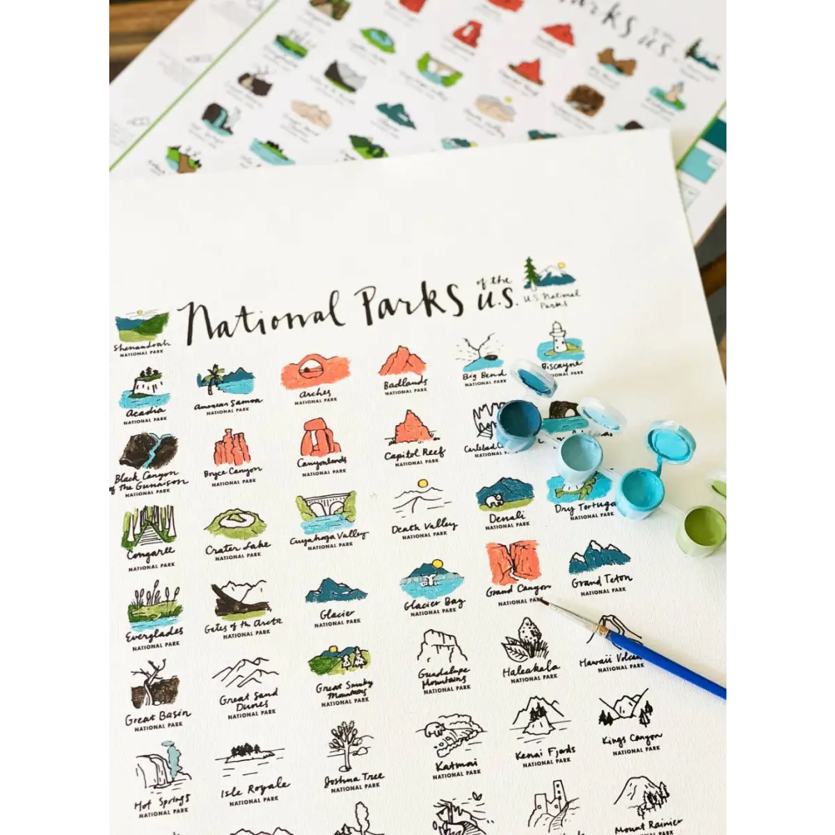 Paint by Number Kit - National Parks Poster - Cate – Honeybee Vintage